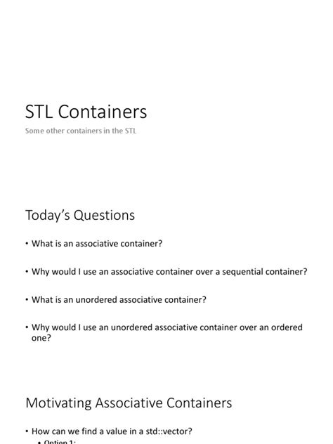 More Stl Containers Pdf Computer Programming Software Engineering