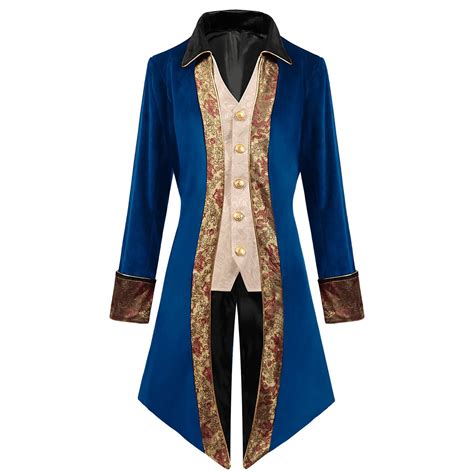 Tmoyzq Mens Steampunk Vintage Tailcoat Jacket Gothic Medieval Court