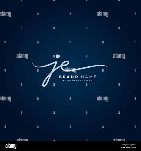Initial Letter Je Logo Handwritten Signature Logo Simple Vector