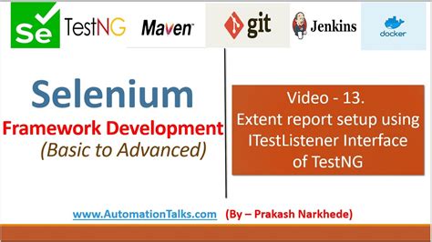 Selenium Framework Basic 13 Extent Report Setup Using Itestlistener
