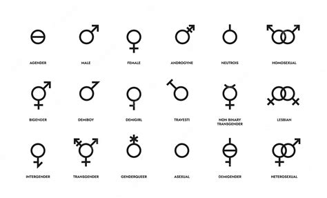 Premium Vector Gender Line Icons Sexual Orientation Sign Lgbt Symbols