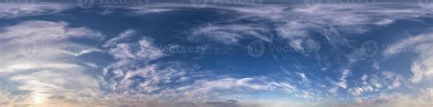 Blue Sky With Beautiful Fluffy Clouds Without Ground Seamless Hdri