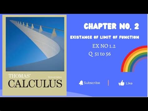 Lect EXERCISE THOMAS CALCULUS Chapter No Question No To Limit And Continuity