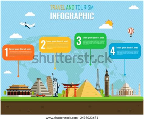Travel Tourism Infographic Set Charts Other Stock Vector Royalty Free