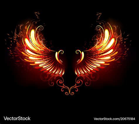Fire Wings Royalty Free Vector Image Vectorstock