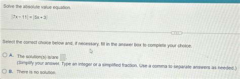 Solved Solve The Absolute Value Chegg
