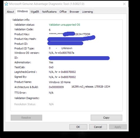 Mgadiag Tool Says Validation Unsupported Os Microsoft Community