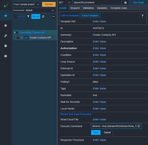 Test Setup Via Executing Commands VREST NG Documentation