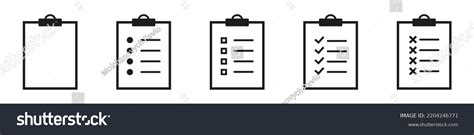 Checklist Clipboard Vector Icons Clipboard Checkmark Stock Vector