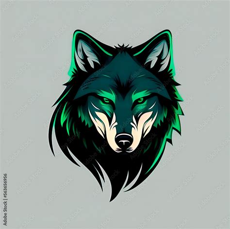 Wolf Icon On Green Background Royalty Free Svg Cliparts Vectors 3233568