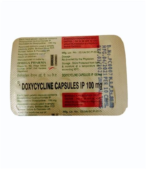 Doxycycline 100 Mg Capsules Ip At ₹ 147box Doxy Tablets In Nagpur