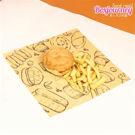 กระดาษรองอาหารสีน้ำตาล Bake Gold ขนาด 12x12 นิ้ว เข้าอบได้