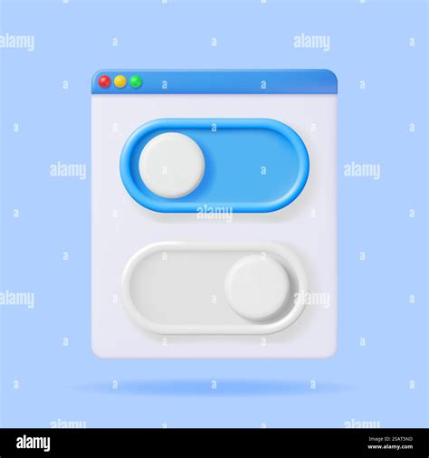 3d On And Off Buttons Switch In Browser Window Isolated Render Slider Bars Selector Switcher