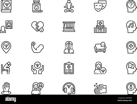 Mental Health Icons Collection Is A Vector Illustration With Editable