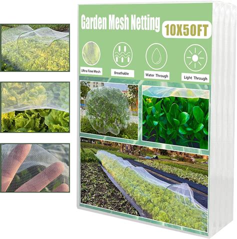 10x50ft Garden Netting Ultra Fine Garden Mesh Netting Row Cover