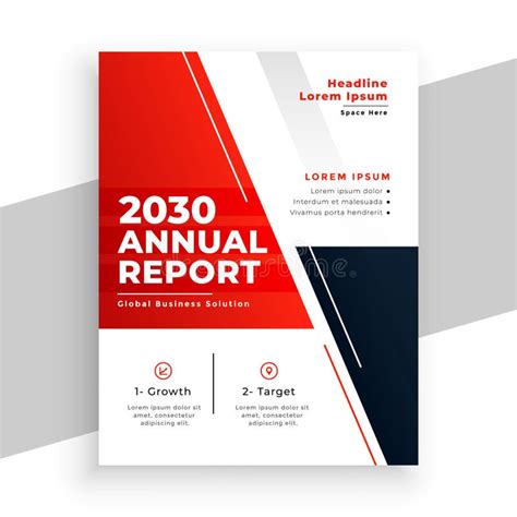 Modern Annual Report Brochure Layout For Data Presentation Stock Vector