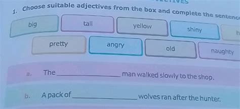 1 Choose Suitable Adjectives From The Box And StudyX