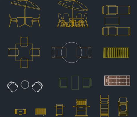 Cad Blöcke Für Outdoor Möbel Patio And Garten Dwg Set