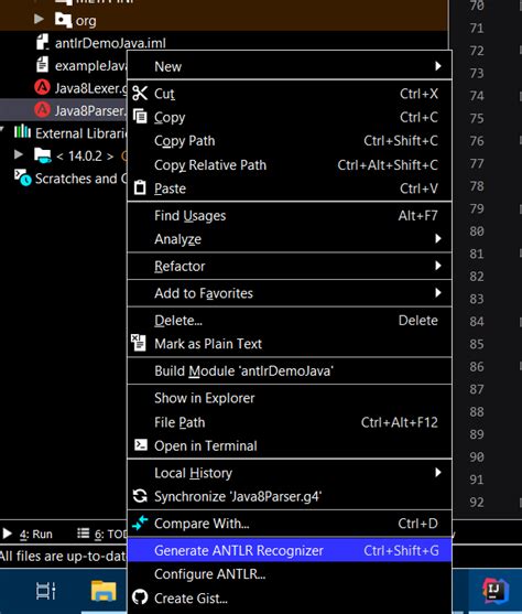 Intellij Idea How To Get A Parse Tree Of A Txt Input File In Java