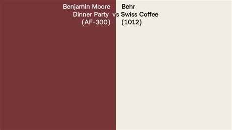 Benjamin Moore Dinner Party Af 300 Vs Behr Swiss Coffee 1012 Side