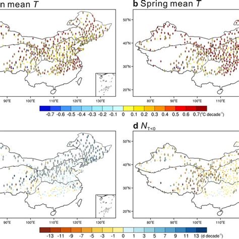 Spatial Pattern Of The Linear Trends In A Autumn And B Spring Mean Air