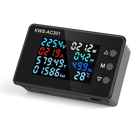 KWS-AC301 8 in1 Voltmeter Ammeter AC 50-300V Power Energy Meter LED ...