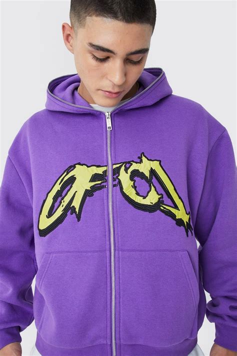 Oversized Boxy Ofcl Zip Through Hoodie Boohoo