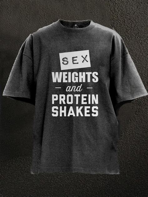 Ironpandafit Sex Weights And Protein Shakes Washed Gym Shirt For Sale