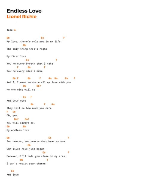 Endless Love Chords And Lyrics Pdf