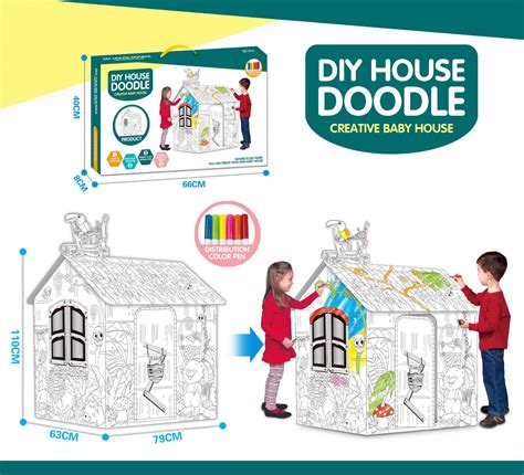 Висока къща 110 см за сглобяване и оцветяване Marketdirbg