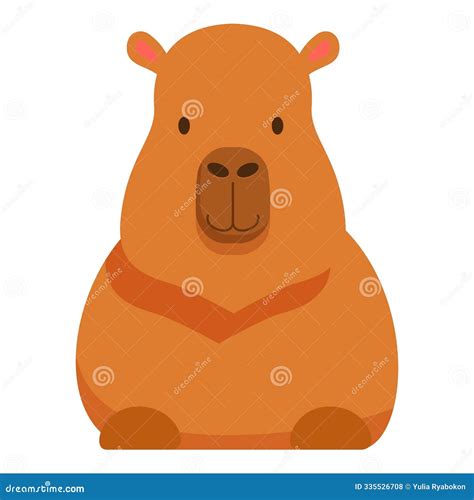 Bonito Capibara Sentado Tranquilamente Mirando Hacia Adelante