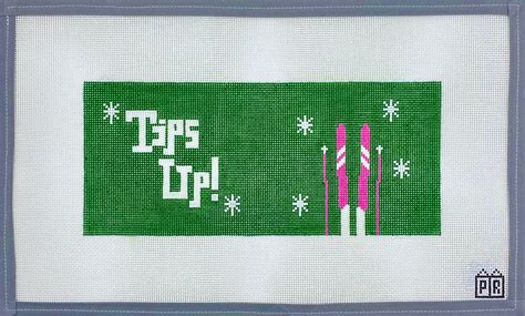 Tips Up Flask Needlepoint Canvas Postcard Row