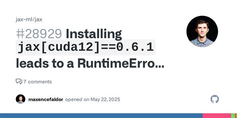 Installing `jax Cuda12 061` Leads To A Runtimeerror Because The