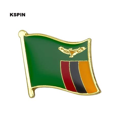 Zambia Banner Lapel Pin Badges For Clothes Rozety Papierowe Icon