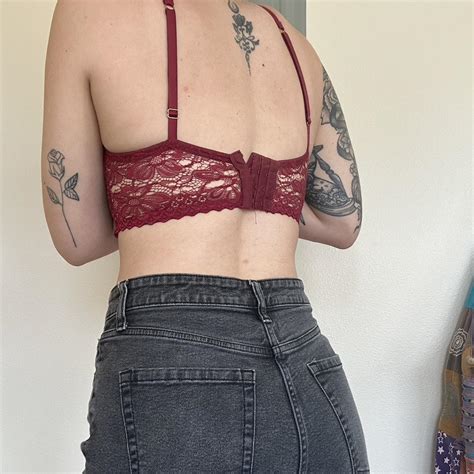 DESCRIPTION Maroon Lace Bra With Underwire And Depop