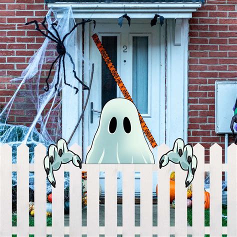 Summercome 3 Pieces Halloween Fence Peeker Decoration Scary Peeper Outdoor Decoration