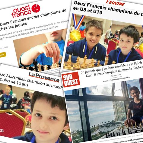 Marc Llari et David Lacan Rus Champions du Monde d Échecs U08 et U10