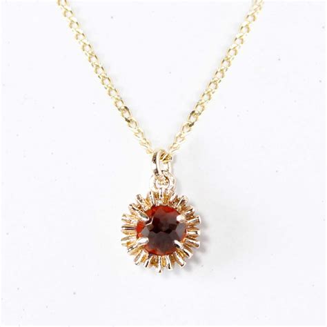 Dahlia Bud Garnet Necklace Silvergold Lee Renée Ltd