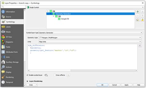 Representing Difference Between Polygons Only With Symbology In Qgis Geographic Information