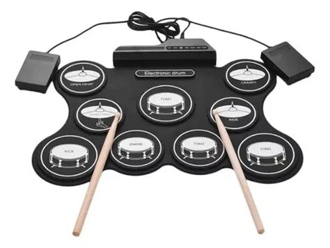 Bateria Eletrônica Digital Musical Portátil Pedal Baqueta
