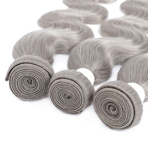Silver Grey Body Wave 3 Bundles 100 Human Hair Extension Lumiere Hair
