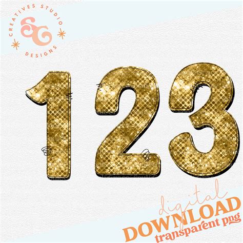 Gold Sparkle Number Set Soul And Grace Designs