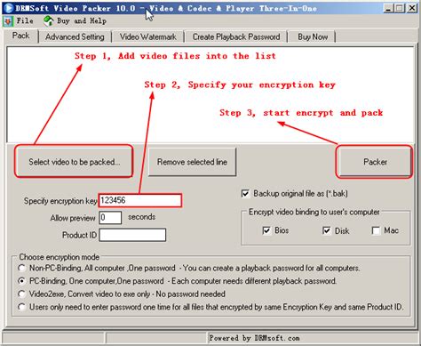Video Packer Online Help Drmsoft