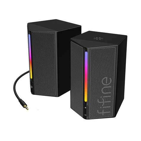 Fifine Computer Speakers Desktop Pc Speakers With Volume Control Rgb Gaming