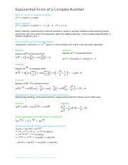 Exponential Form Of A Complex Number Pdf Exponential Form Of A Complex Number Euler S Formula