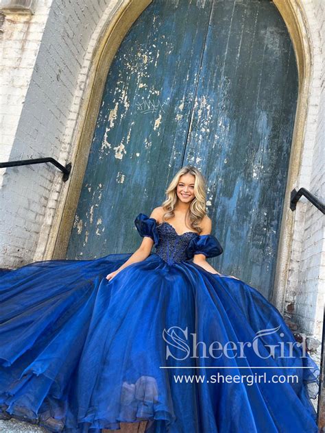 Royal Blue Chiffon Gowns