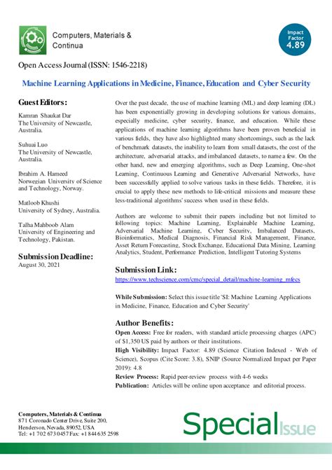 Pdf Special Issue Machine Learning Applications In Medical Finance