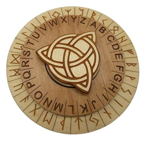 Runes Cipher Wheel For Escape Rooms Decoder Disk Laser Engraved Handmade In Usa Etsy
