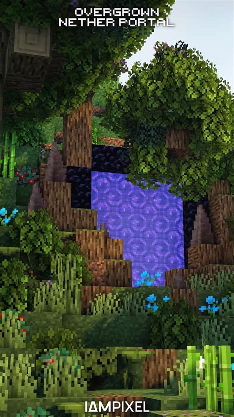 Overgrown Nether Portal Time Lapse R Minecraftbuilds