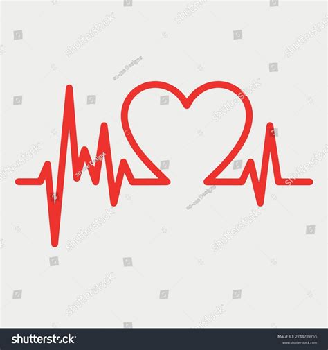 Heart Shape Pulse Vector Illustration Stock Vector Royalty Free